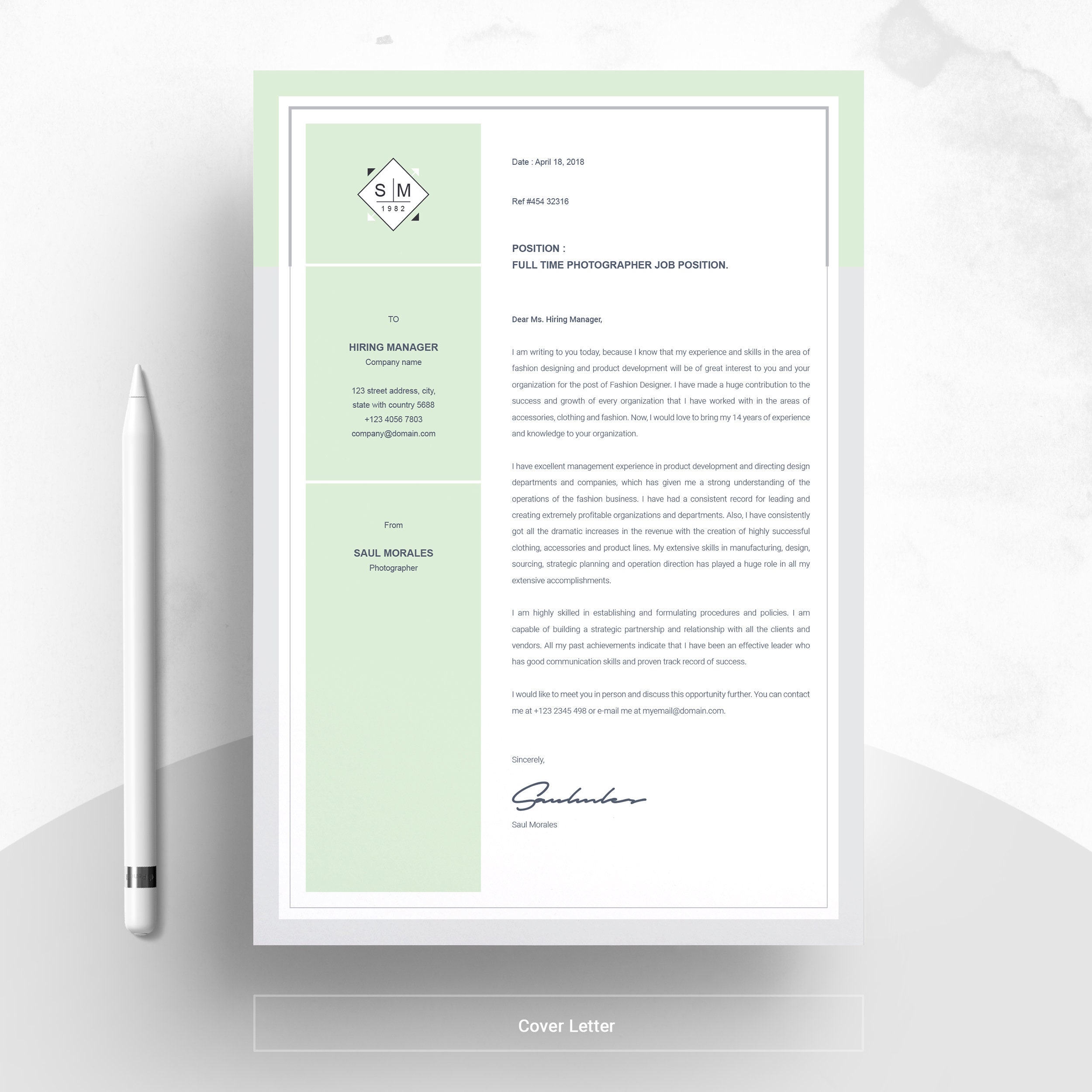 Modern Resume Design Template 3 Page MS Word CV Template With Cover ...