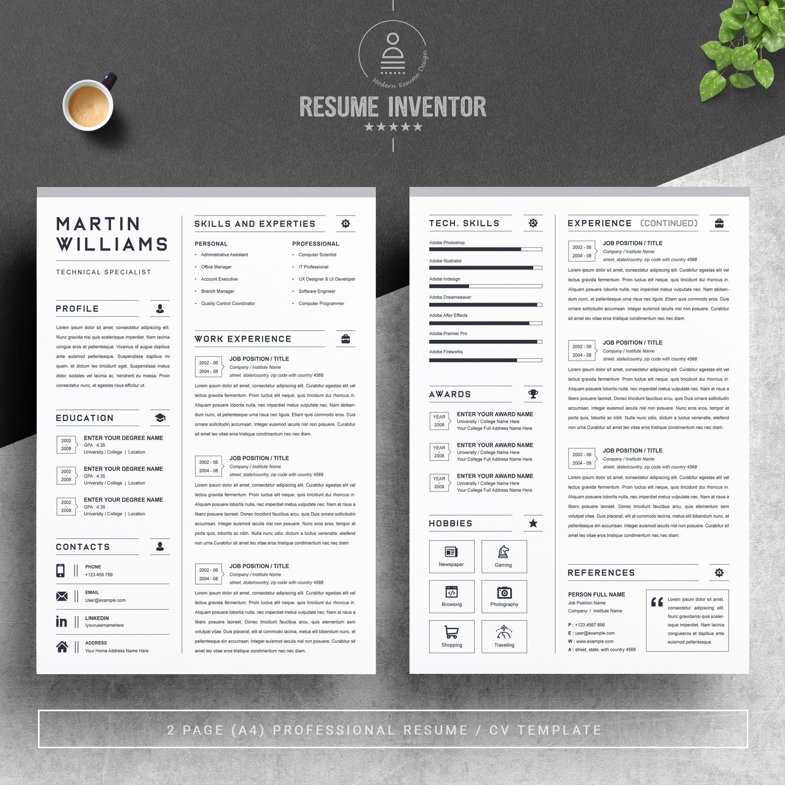 CV Template Professional Resume Instant Download Creative - Etsy UK