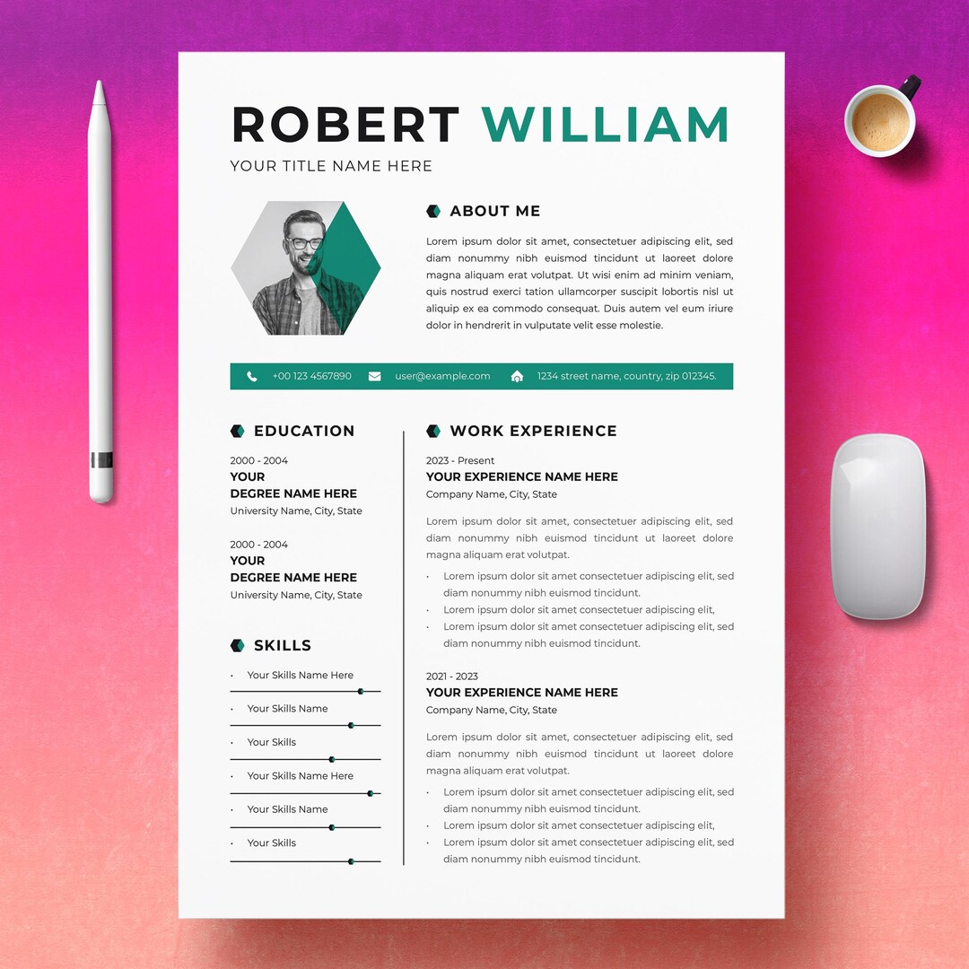 Modern Resume/cv Title Holder, Professional Document Organizer, Office ...