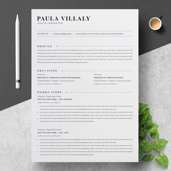 Curriculum Vitae Template | Etsy Ireland