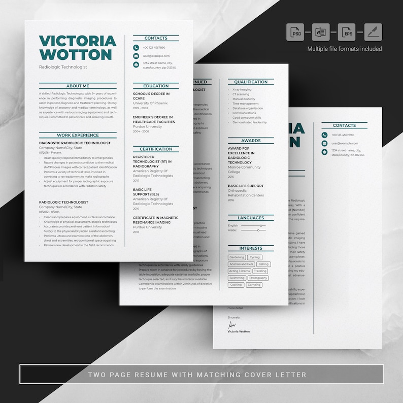 Professional Resume Paper, Job Application Document, Career Portfolio ...