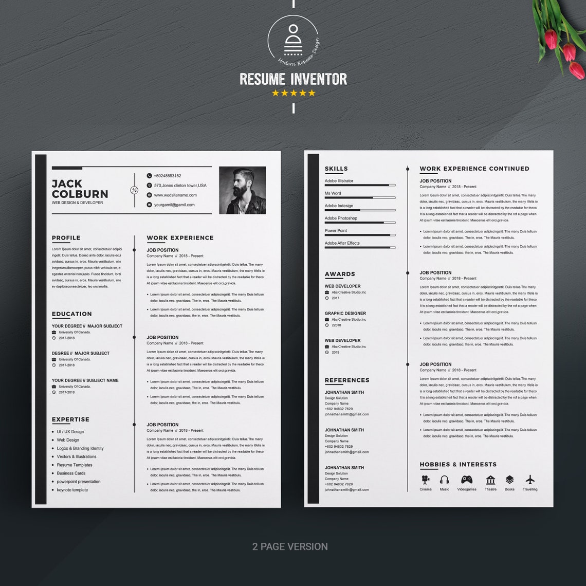Curriculum Vitae / MS Word CV Resume Design Template Instant Download ...