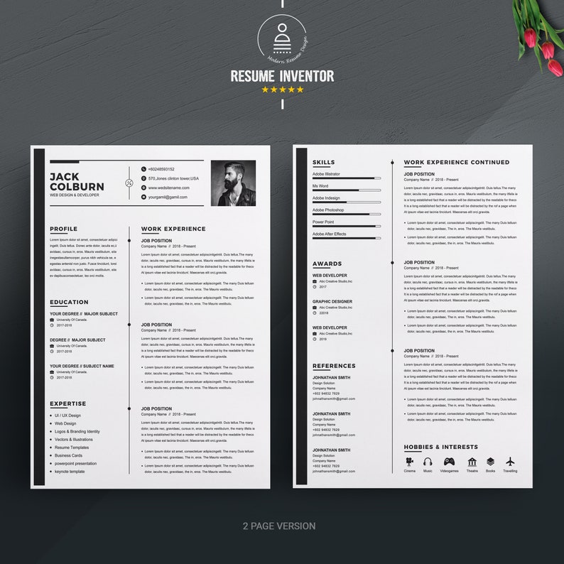 Curriculum Vitae / MS Word CV Resume Design Template Instant Download ...