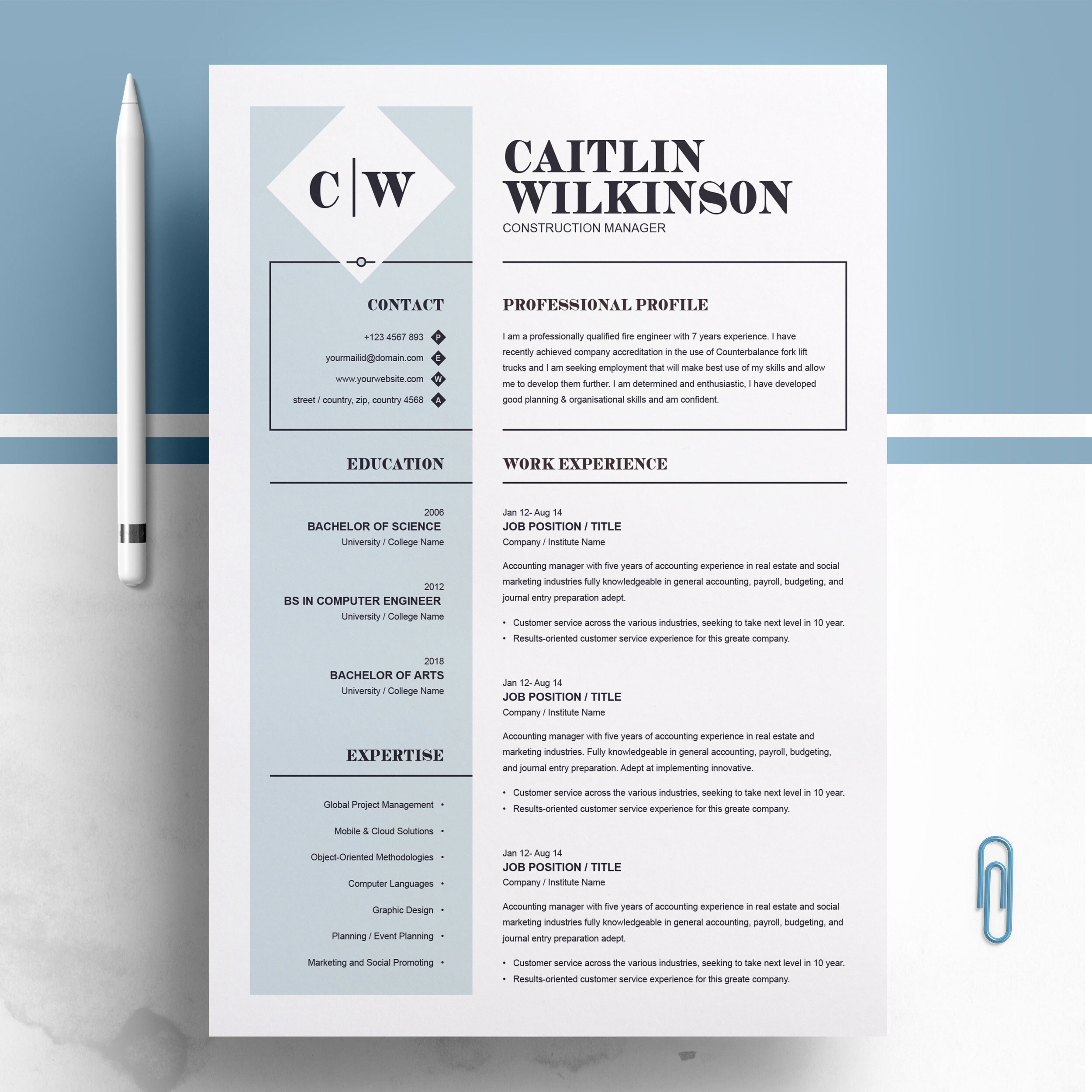 Modern and Creative Resume Template Modern & Professional - Etsy