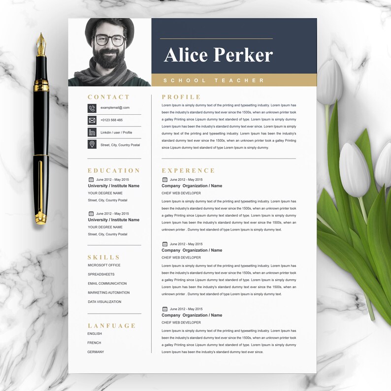 School Teacher Resume Education CV Template High School CV - Etsy