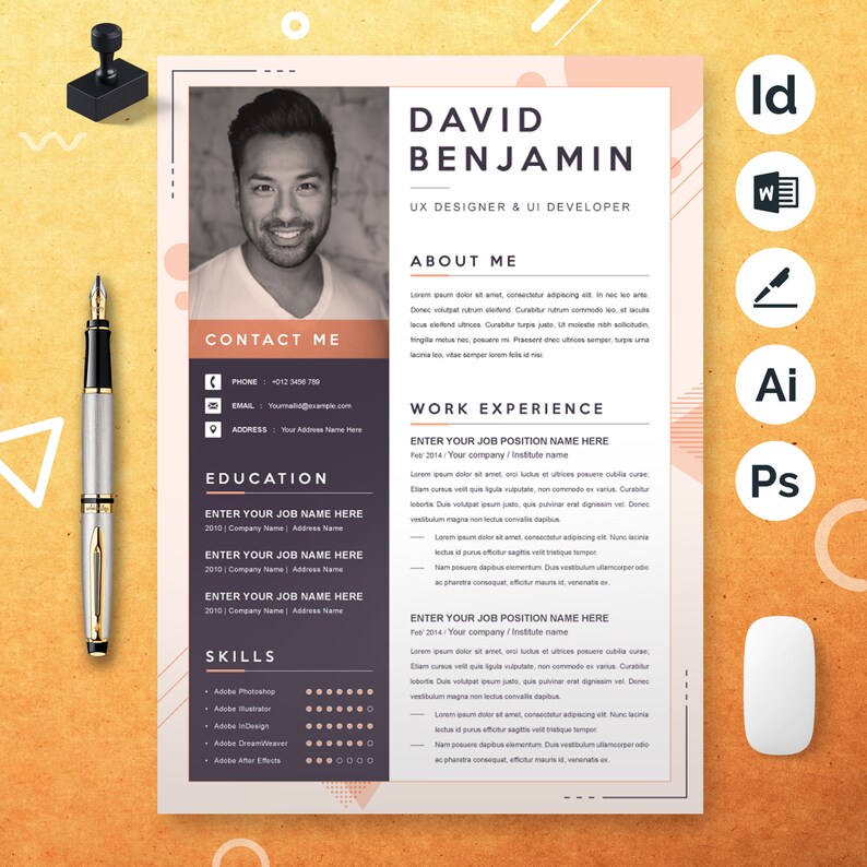 Creative Resume Modern Resume Template Cover Letter, Word, Mac,a4, CV ...