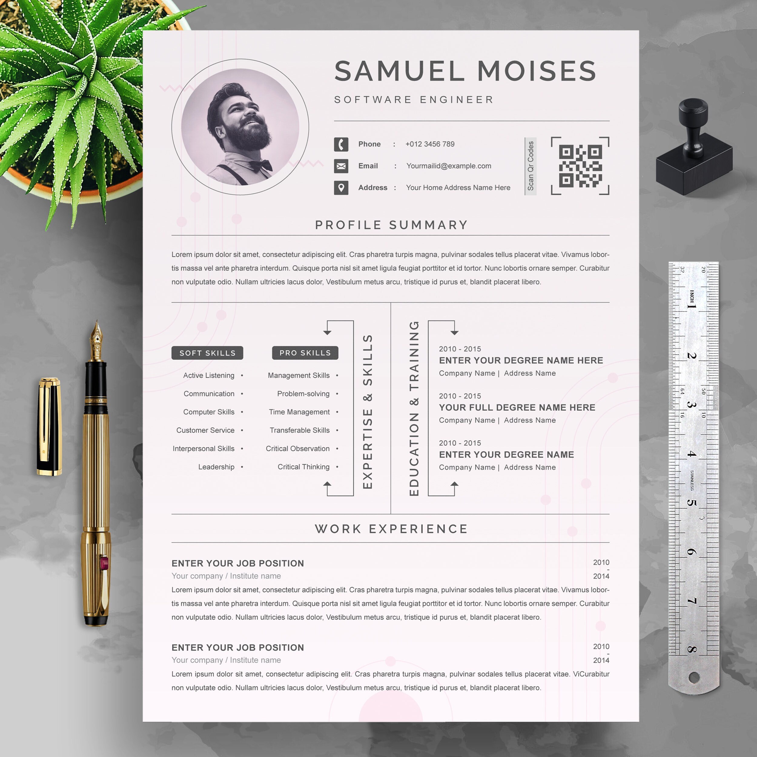 Infographic Curriculum Vitae Samples Resume Template Instant - Etsy