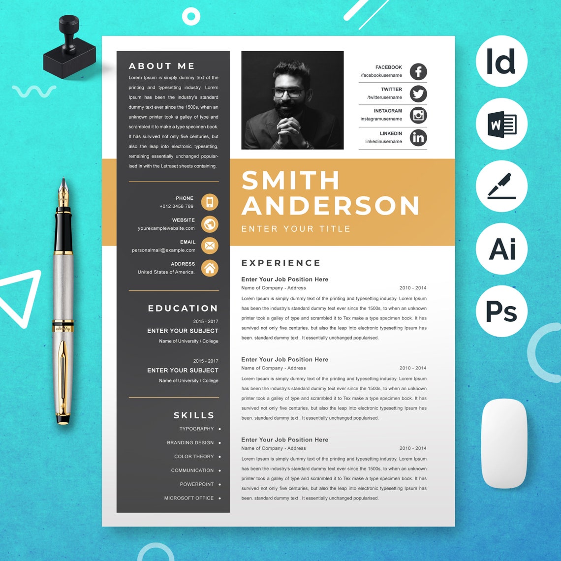 Clean Resume Booklet New Resume CV Design 2021 Top Rated - Etsy