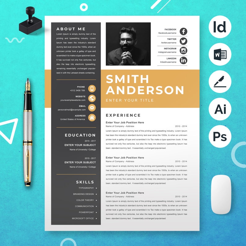 Clean Resume Booklet New Resume CV Design 2021 Top Rated Resume - Etsy