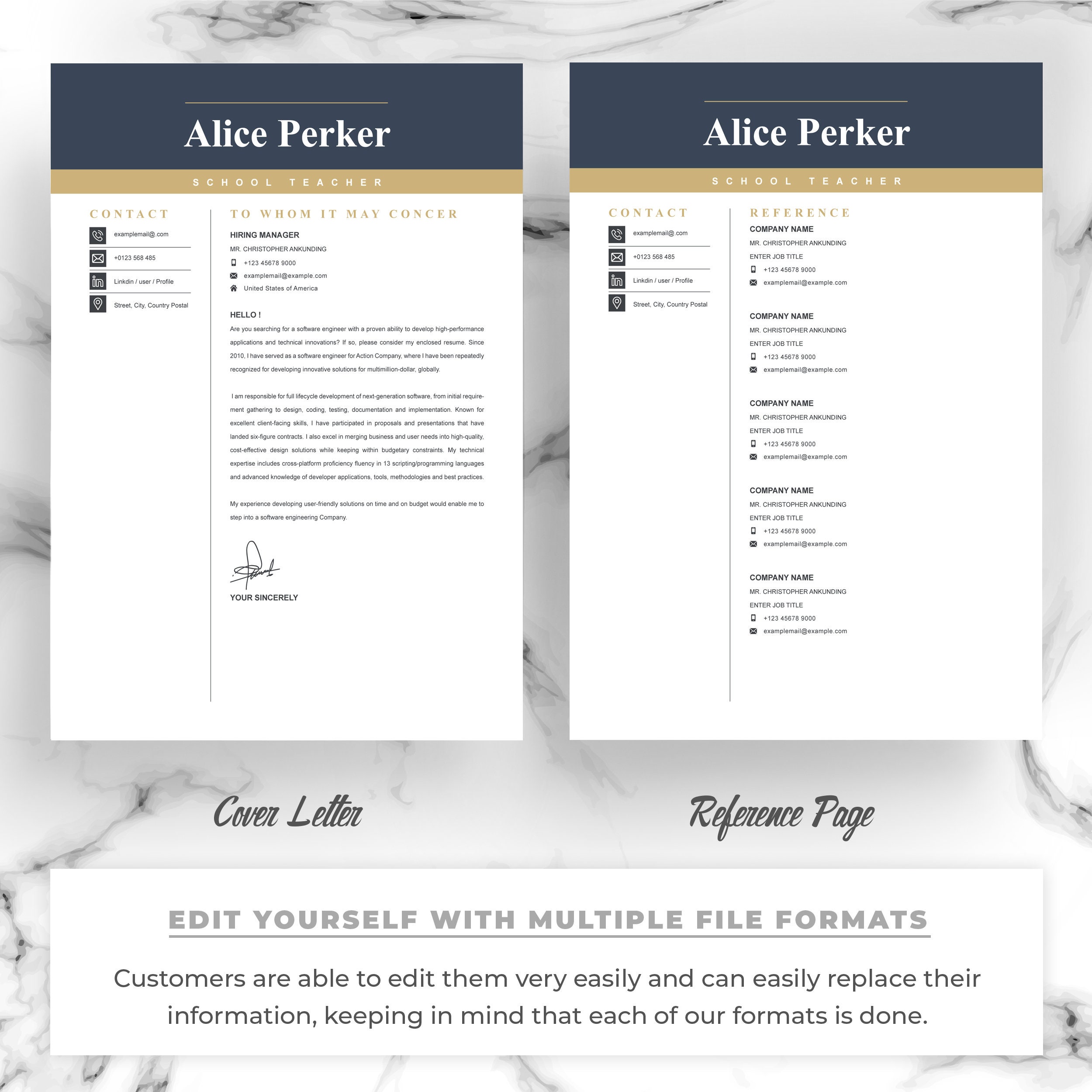 School Teacher Resume Education CV Template High School CV Template - Etsy