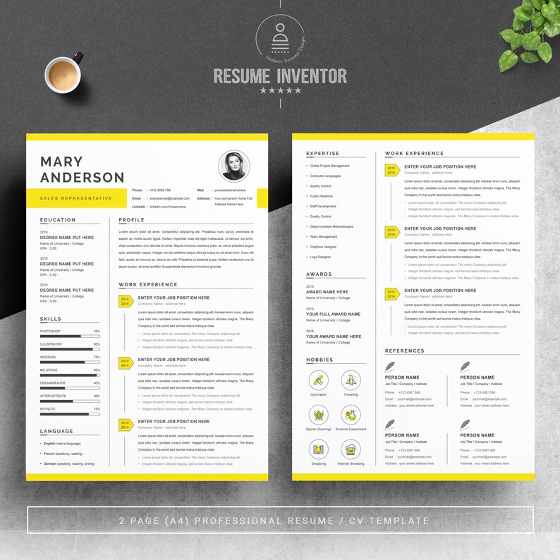 Creative Resume Modern Resume Template Cover Letter, Word, Mac,a4, CV ...