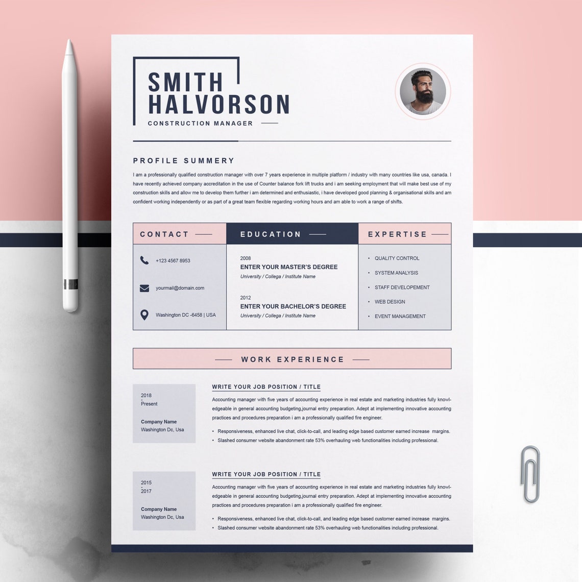 Professional Resume Cv Template Etsy