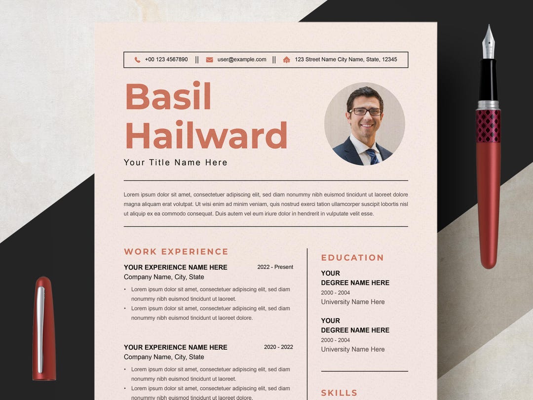 Customized Resume/cv Design, Unique Layout, Personalized Template ...