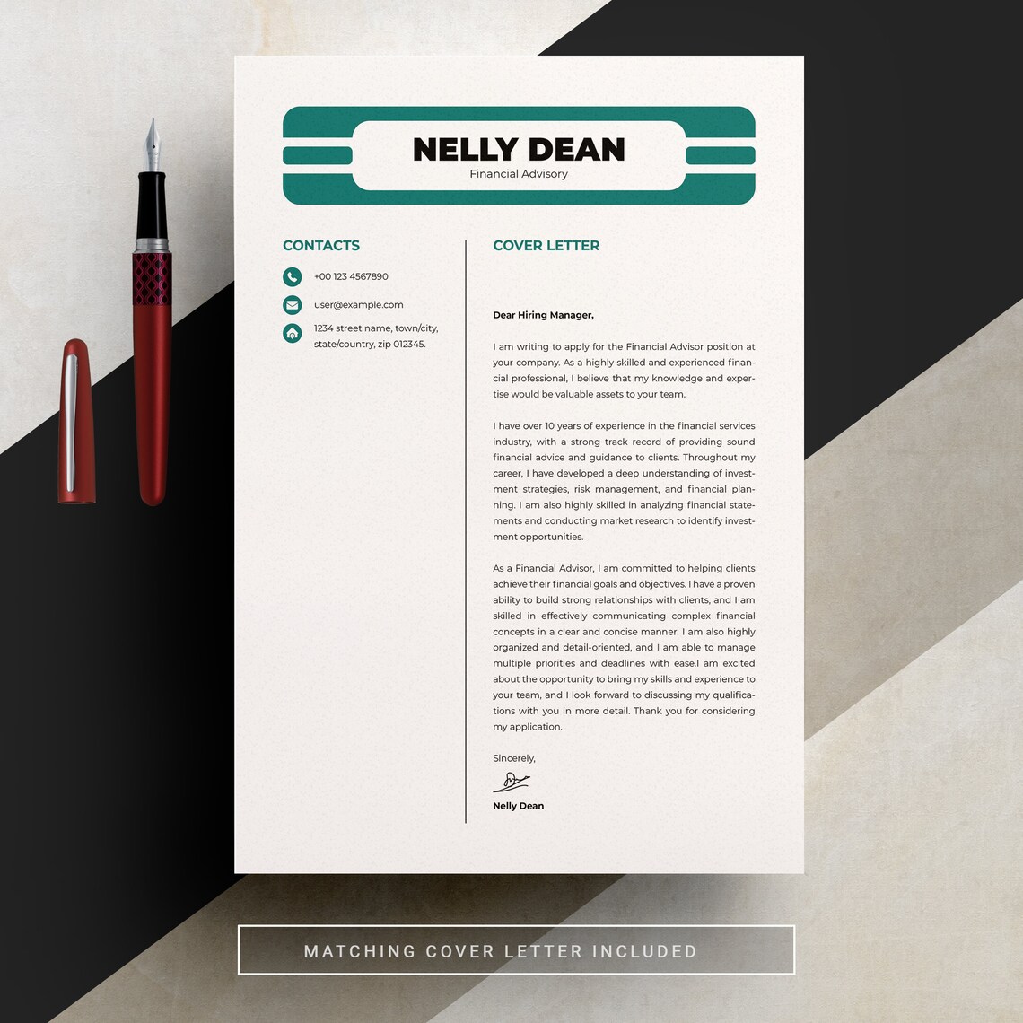 Customizable Cover Letter, Matching Resume Set, Job Application Package ...