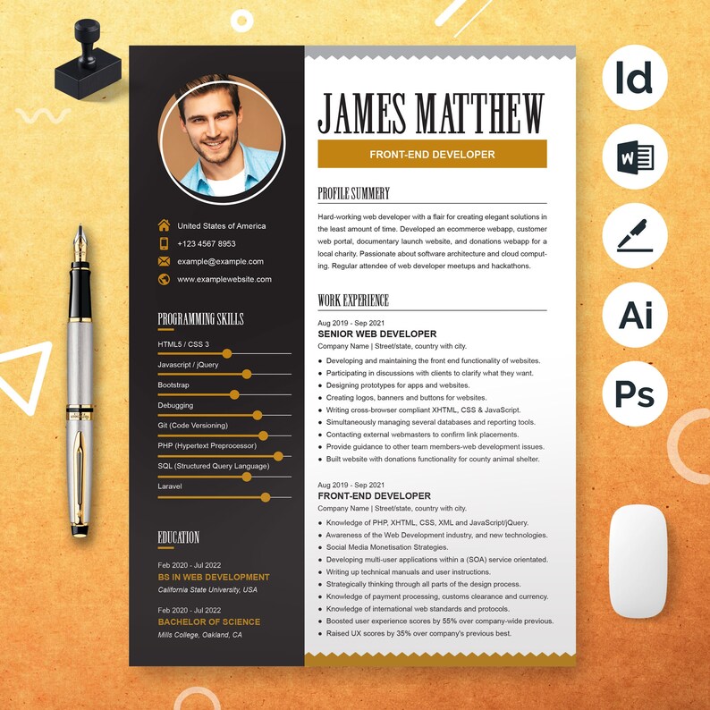 Front-end Developer CV Template Word Software Engineer Resume, Software ...