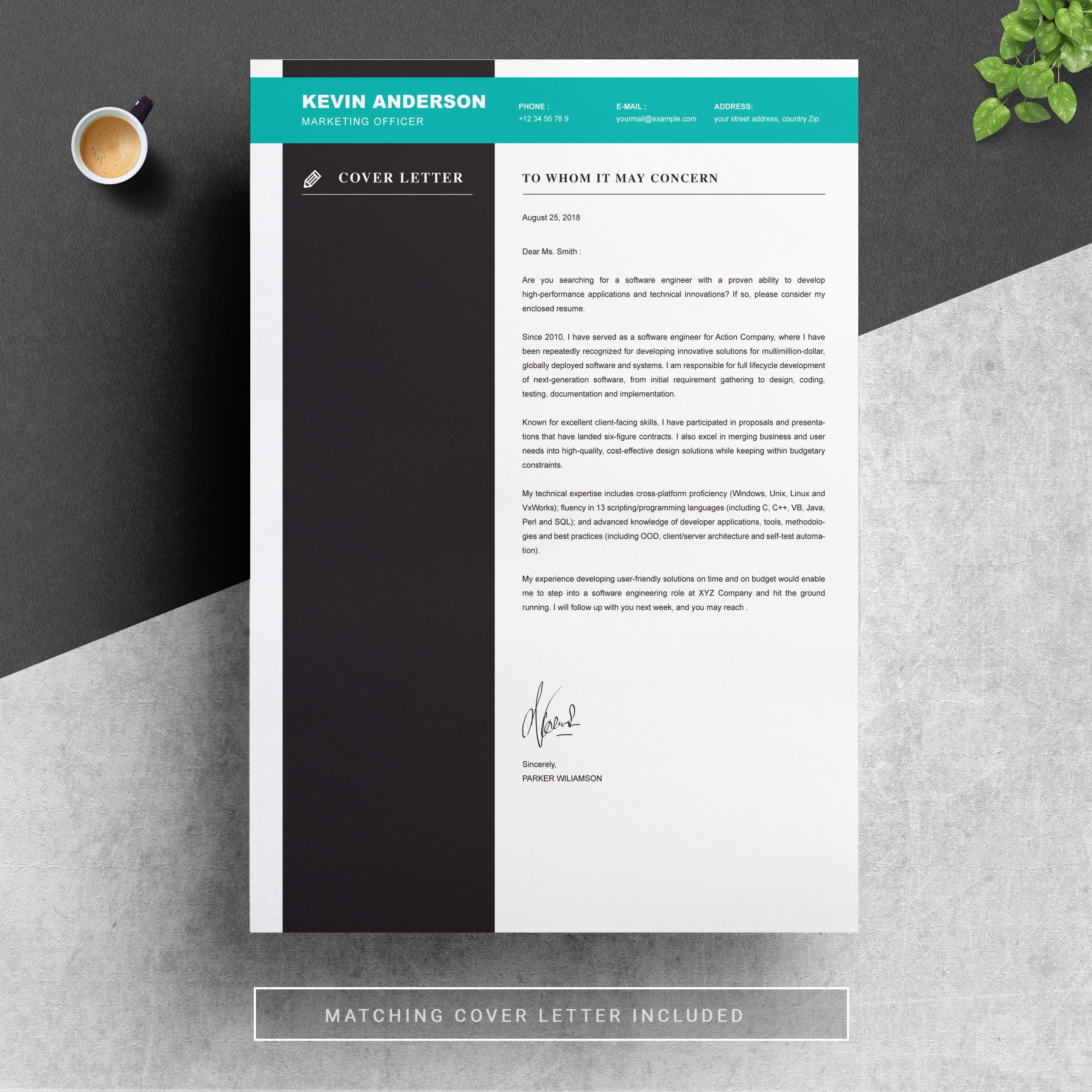 Modern & Professional Colour Resume Template for Word | CV Resume ...