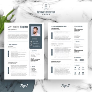 Professional Resume/cv Template, Modern Design, Job Application ...