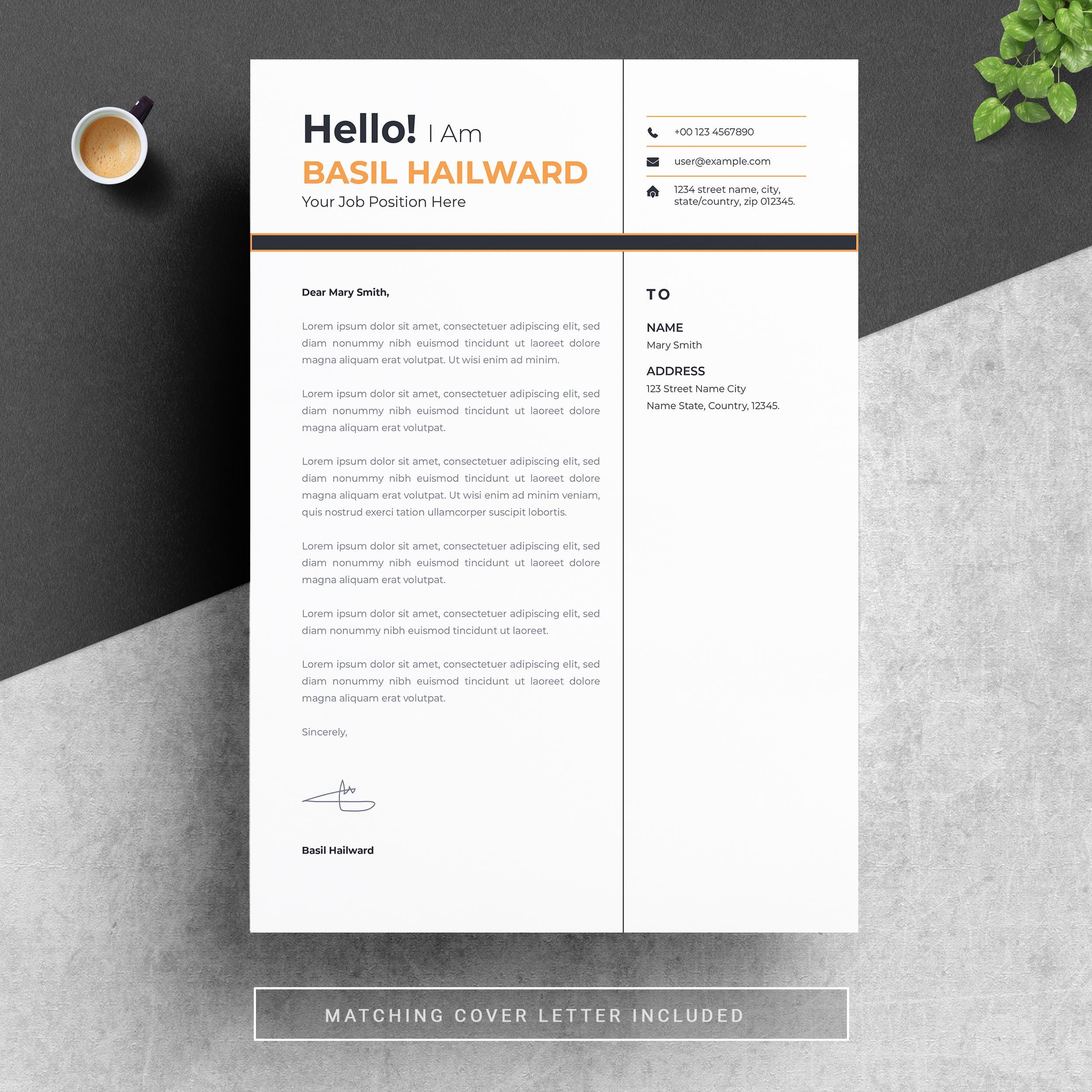 Modern Resume/cv Template, Resume/cv Title, Downloadable CV Design ...