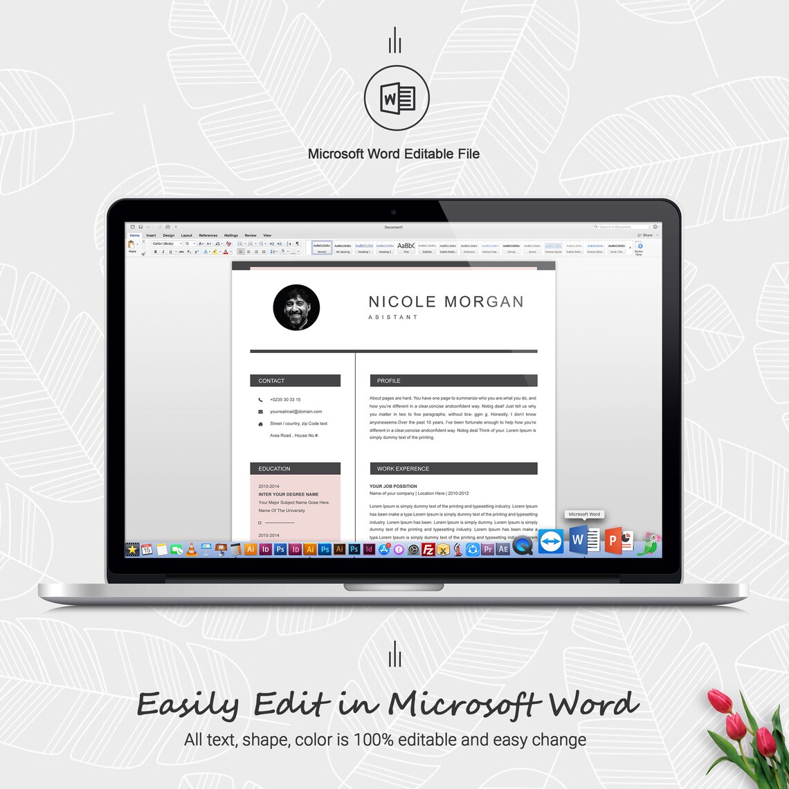 Professional Clean Minimal Resume / CV Template - Etsy