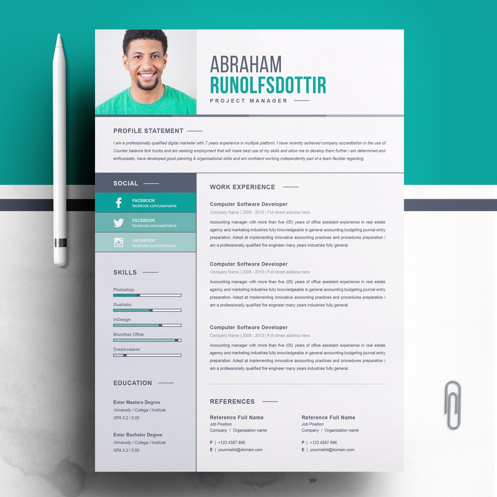Professional Resume Template - Etsy