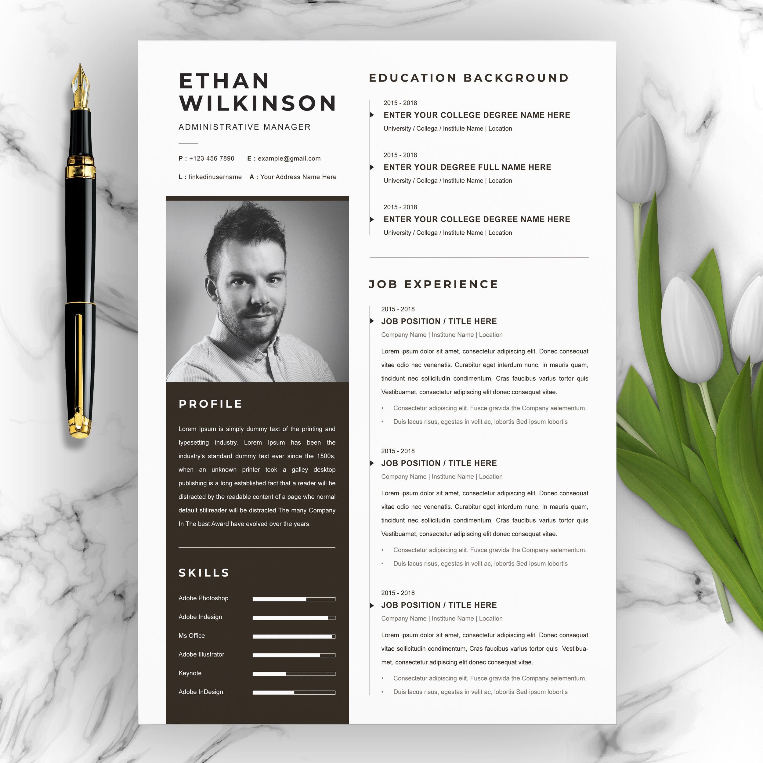 Creative Resume Modern Resume Template Cover Letter, Word, Mac,a4, CV ...