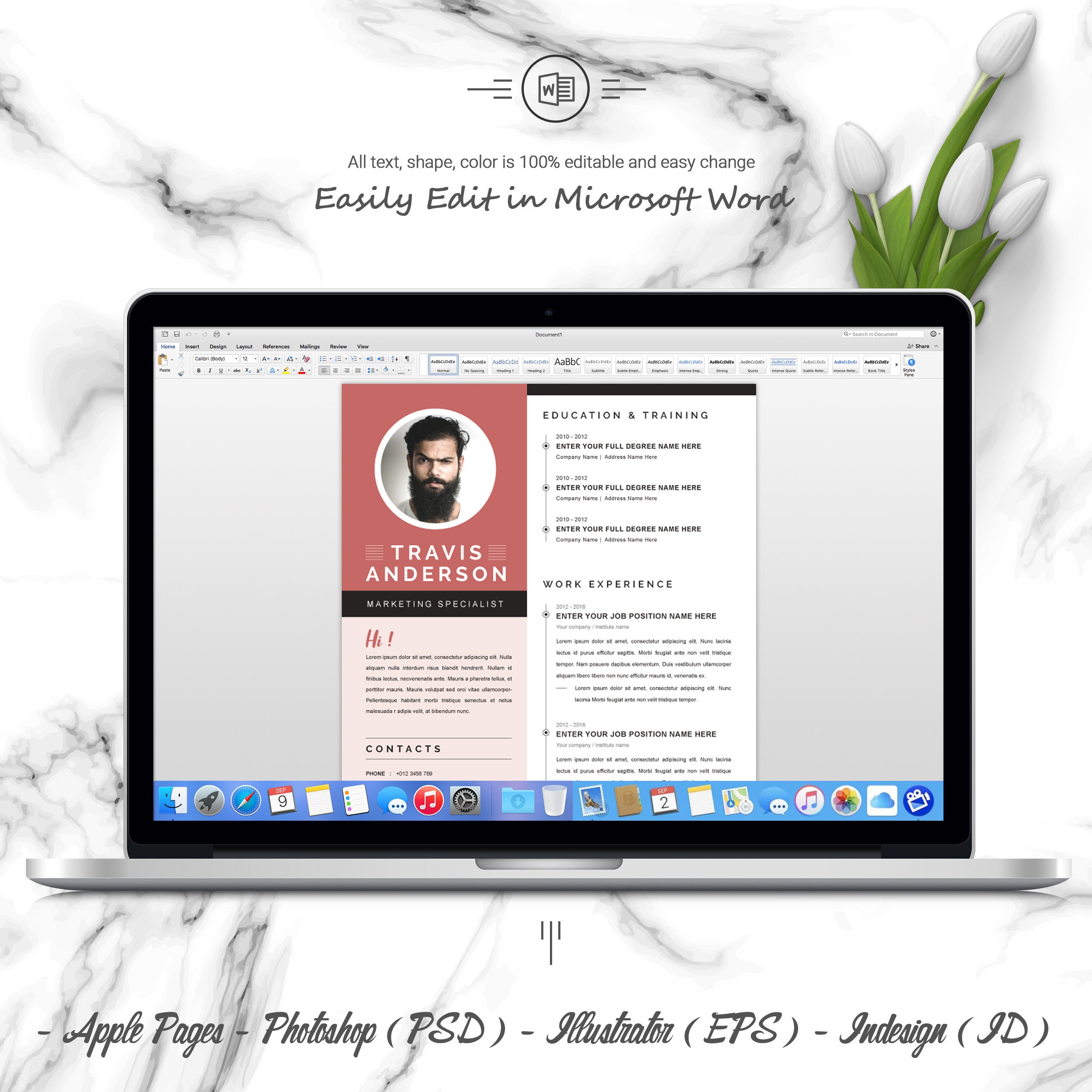 Resume / CV Template - Etsy