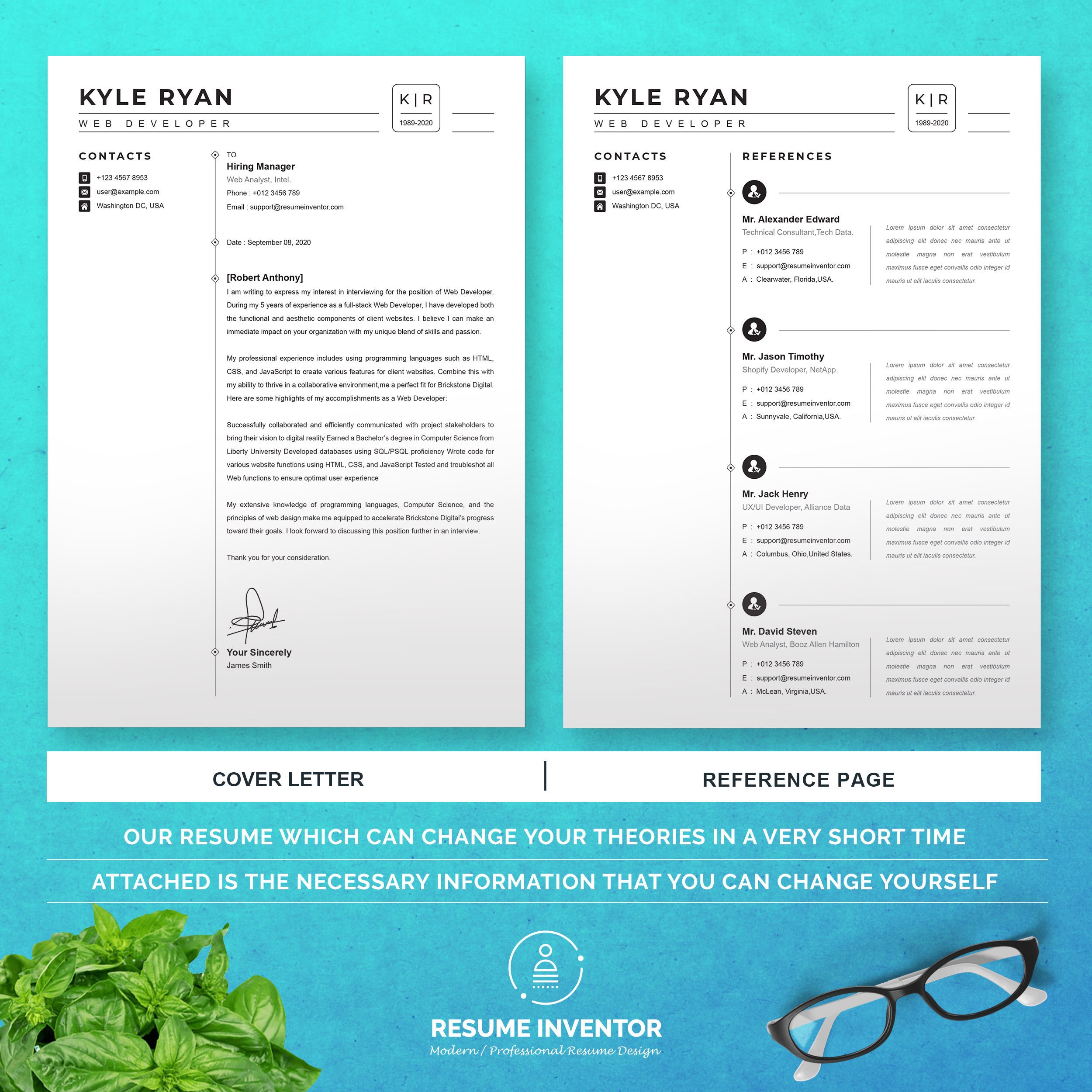 Web Developer Resume Template Developer CV Template IT - Etsy