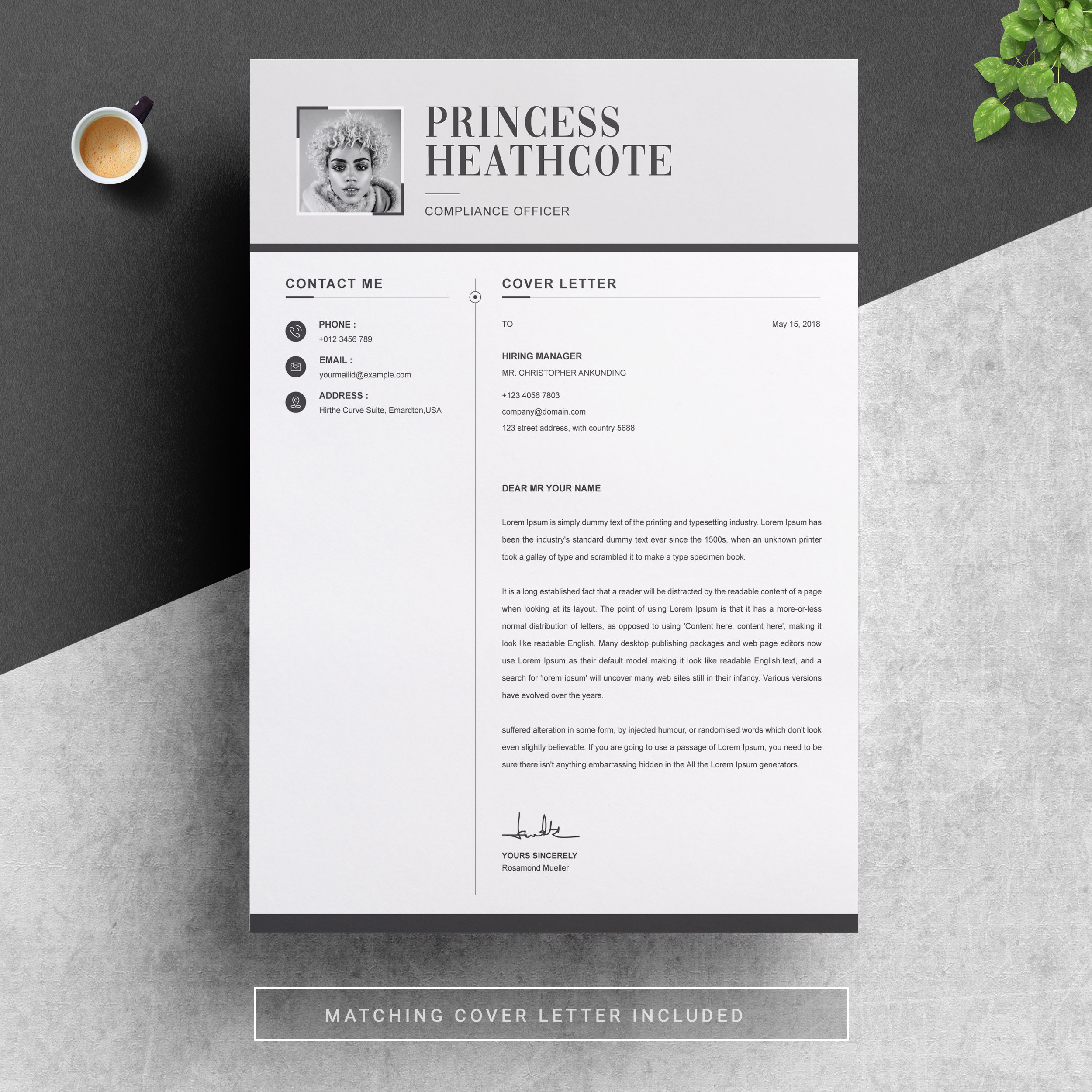 3 Pages Clean CV Template MS Word Instant Download - Etsy