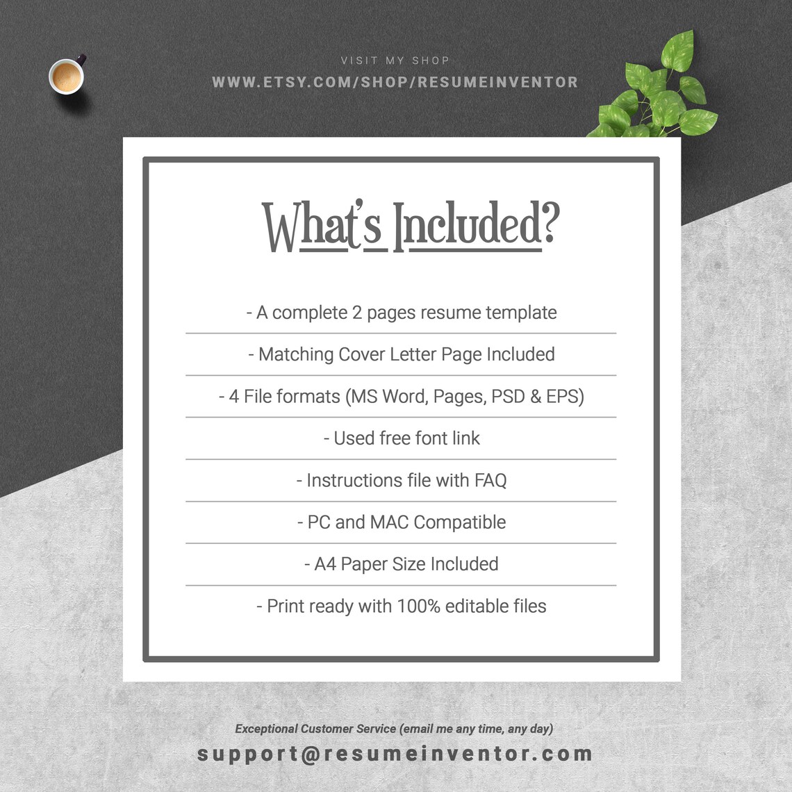 CV Resume Template With Photo, Paper Stationery, CV Template, Modern ...