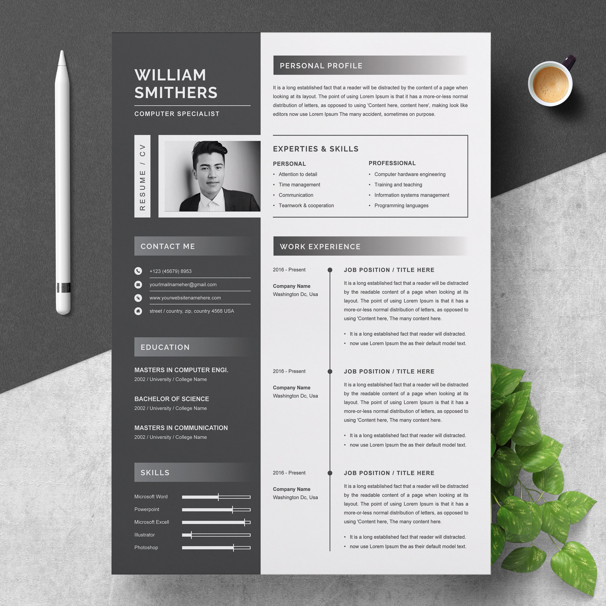 A4 Resume Template - Etsy