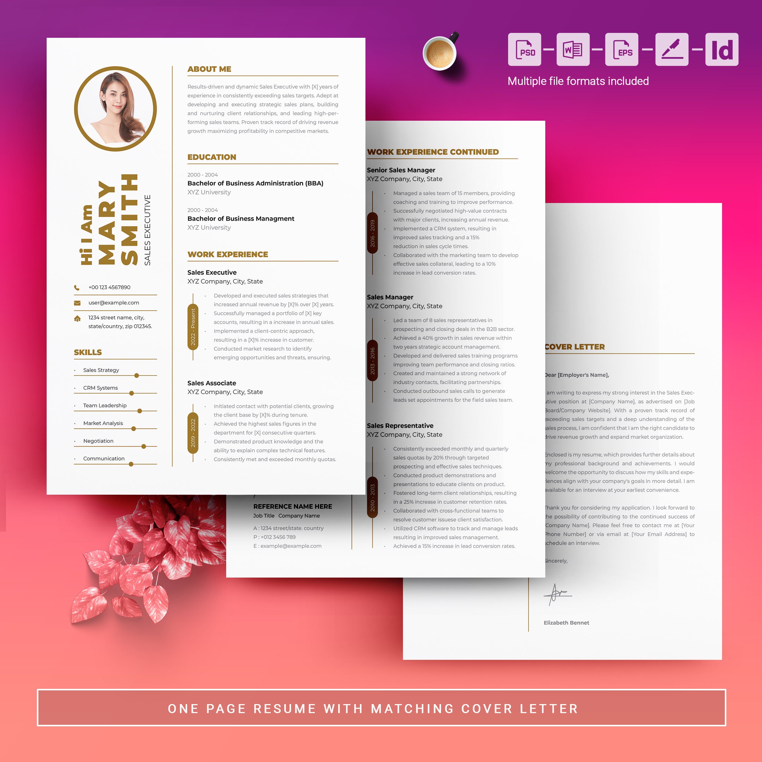 Minimalist Cv/resume Template, Sleek Design, Effective Layout, Clear ...