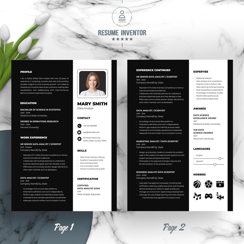 Modern Minimalist Resume/cv Set, Job Application Bundle, Professional ...