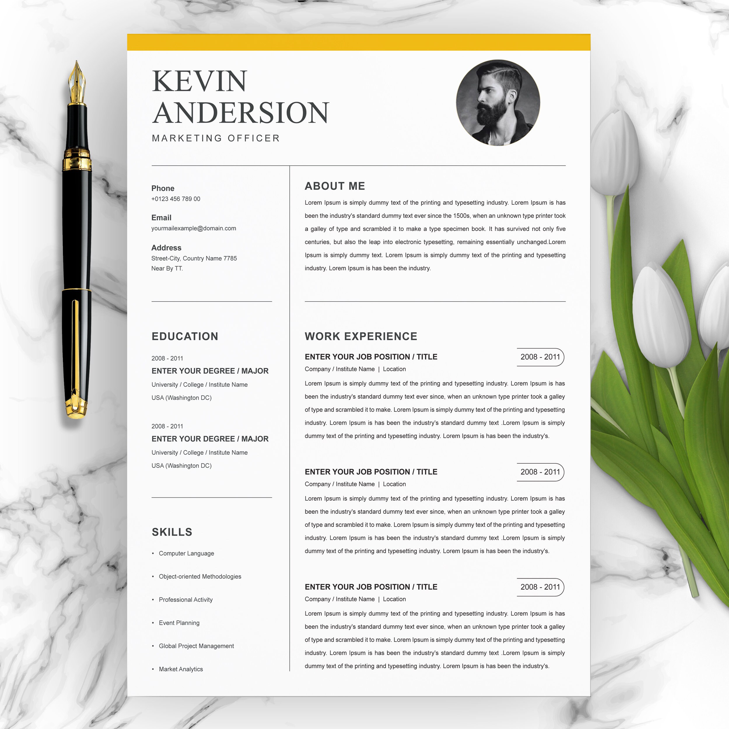 Modern & Professional Colour Resume Template for Word CV Resume Cover ...