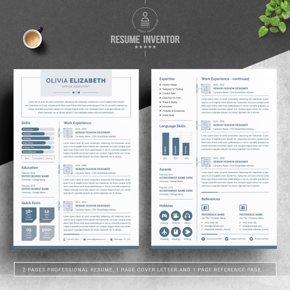 Infographic Resume Template Professional Resume Word & Mac | Etsy