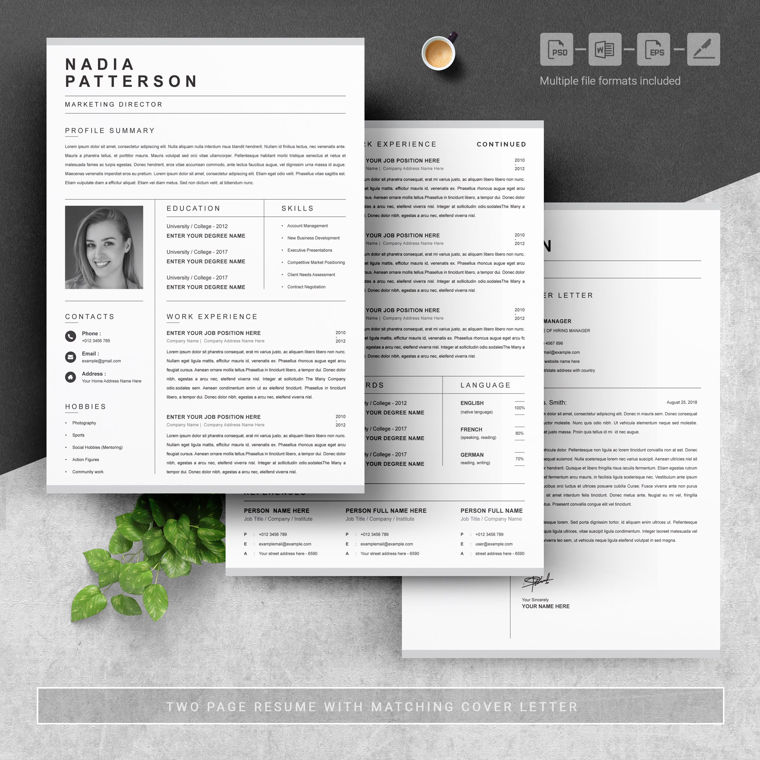 Creative Resume Modern Resume Template Cover Letter, Word, Mac,a4, CV ...