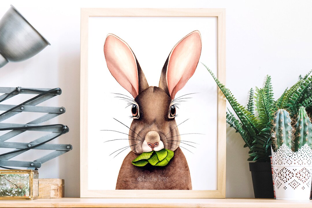 Watercolor Rabbit,print Rabbit,portrait Rabbit,poster Rabbit,painting ...