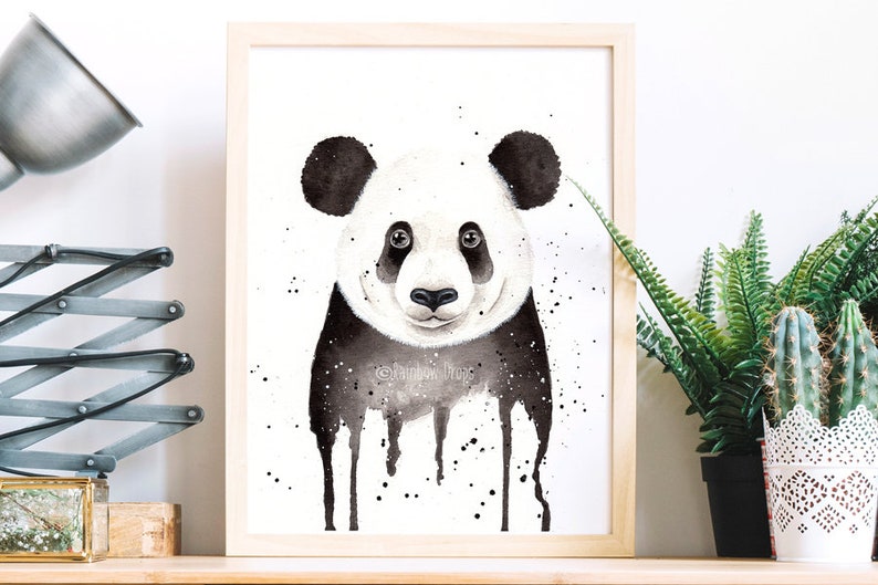 Panda Poster. Panda Print. Panda Portrait. Panda Drawing. Panda ...