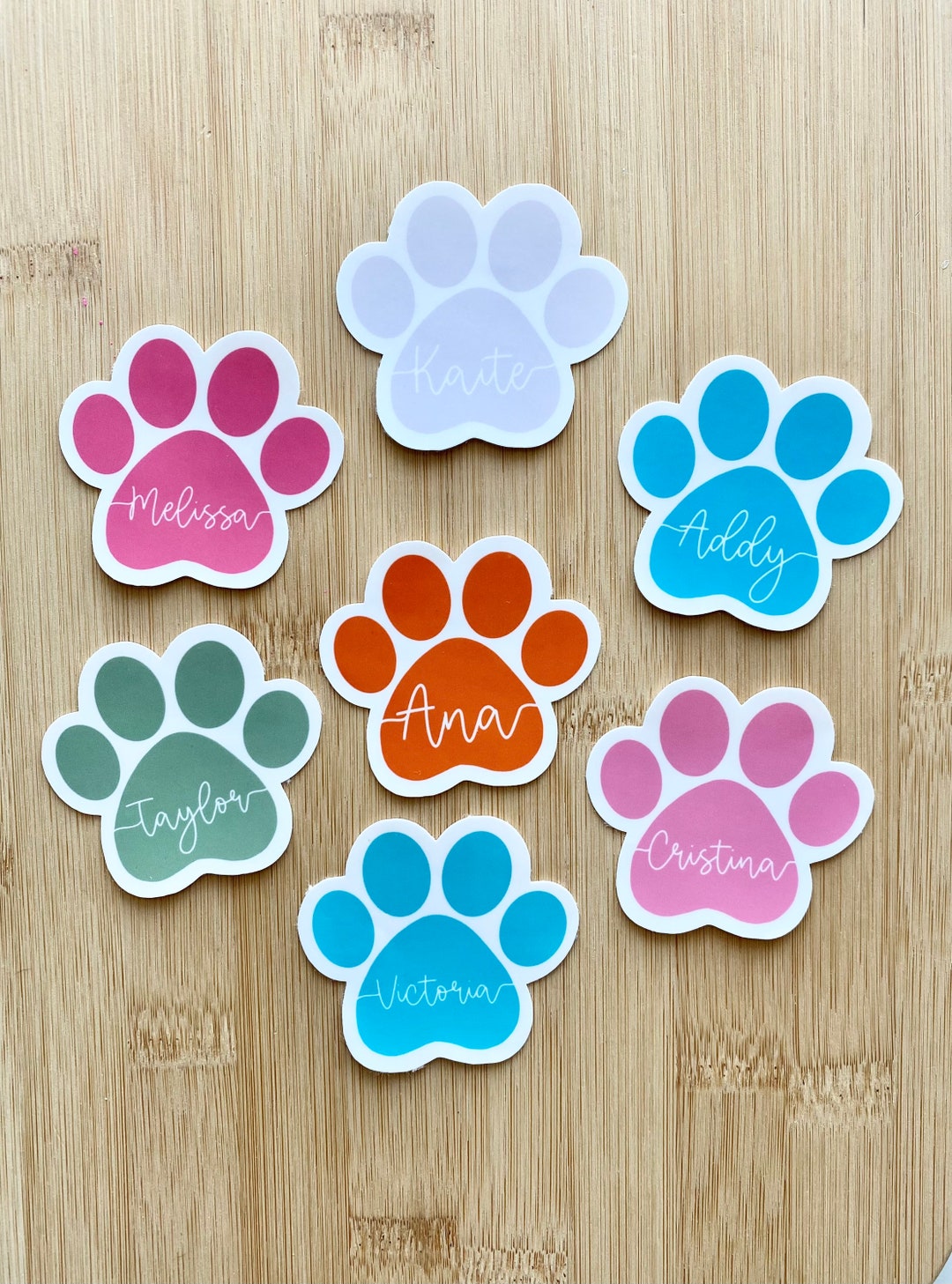 Paw Print With Name Sticker, Paw Print Sticker, Dog Paw Sticker, Dog ...