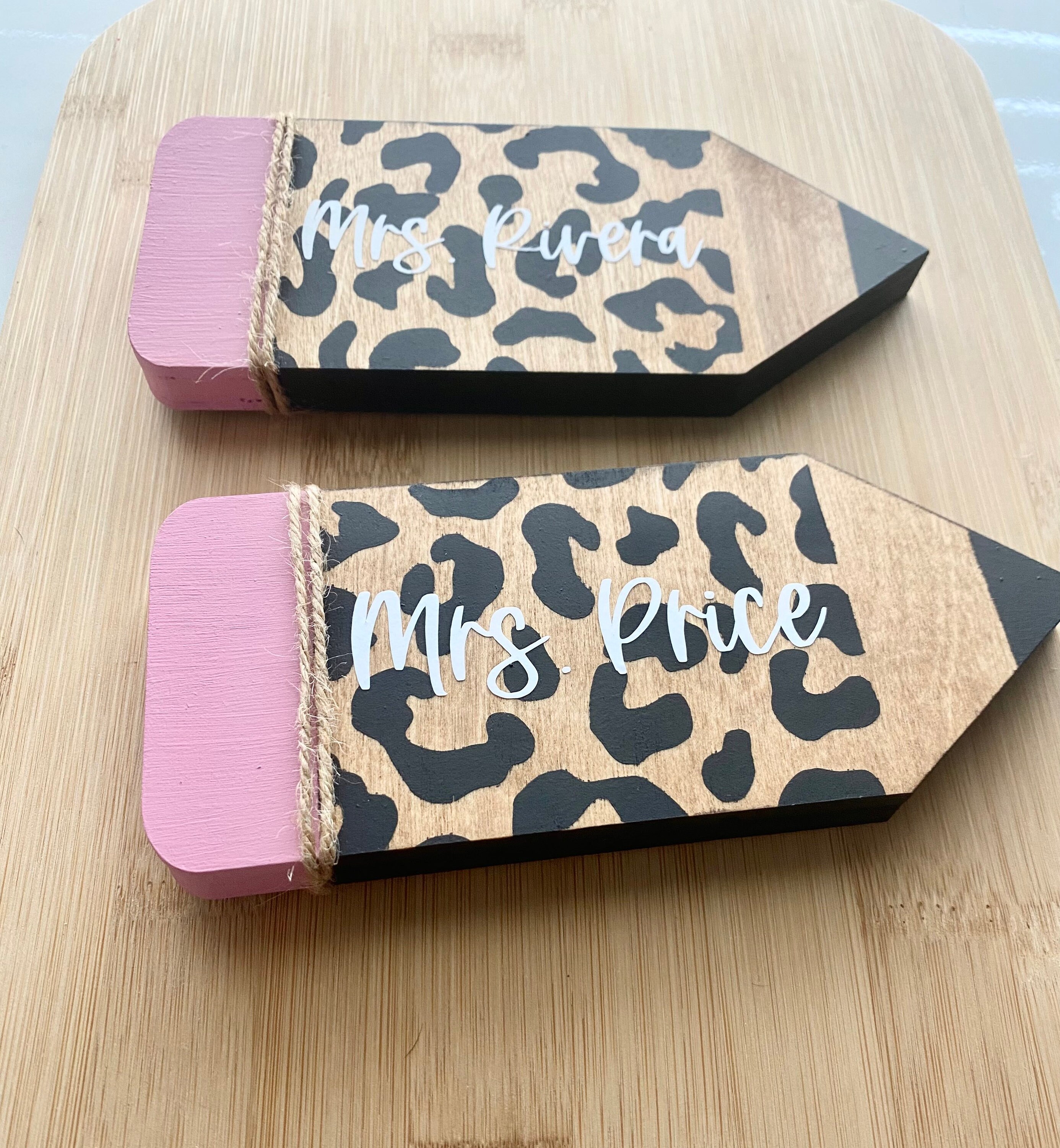 Teacher Name Wood Pencil Sign Classroom Decor Teacher Desk - Etsy