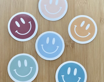 Neutral Smiley Face Sticker - Etsy