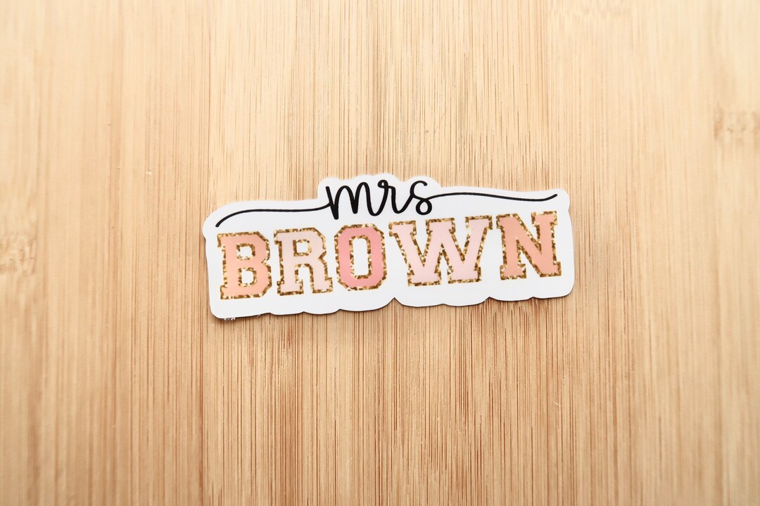 Varsity Letter Teacher Last Name Sticker, Teacher Sticker, Varsity Name ...