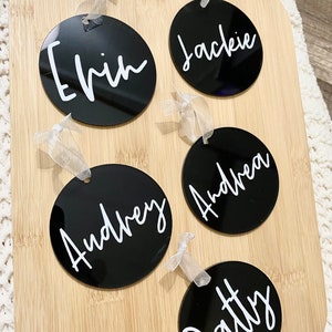 Painted Clear Acrylic Tags, Gift Tags, Place Settings, Bridesmaid Gifts ...