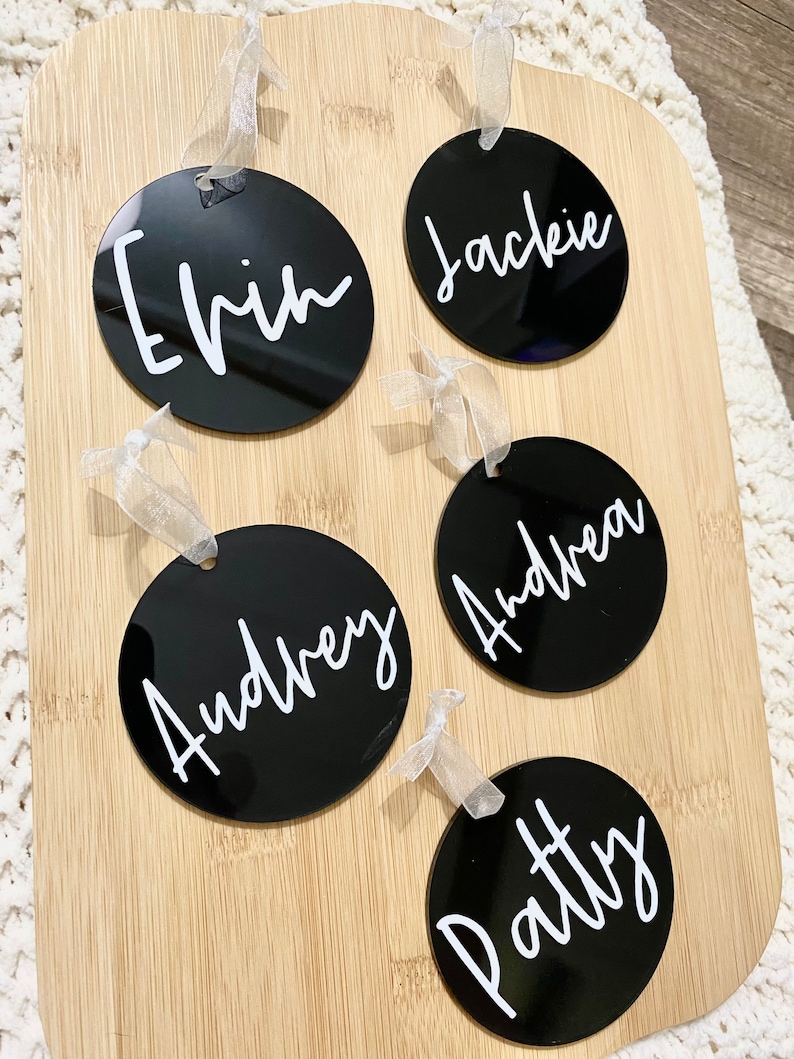 Painted Clear Acrylic Tags Gift Tags Place Settings - Etsy