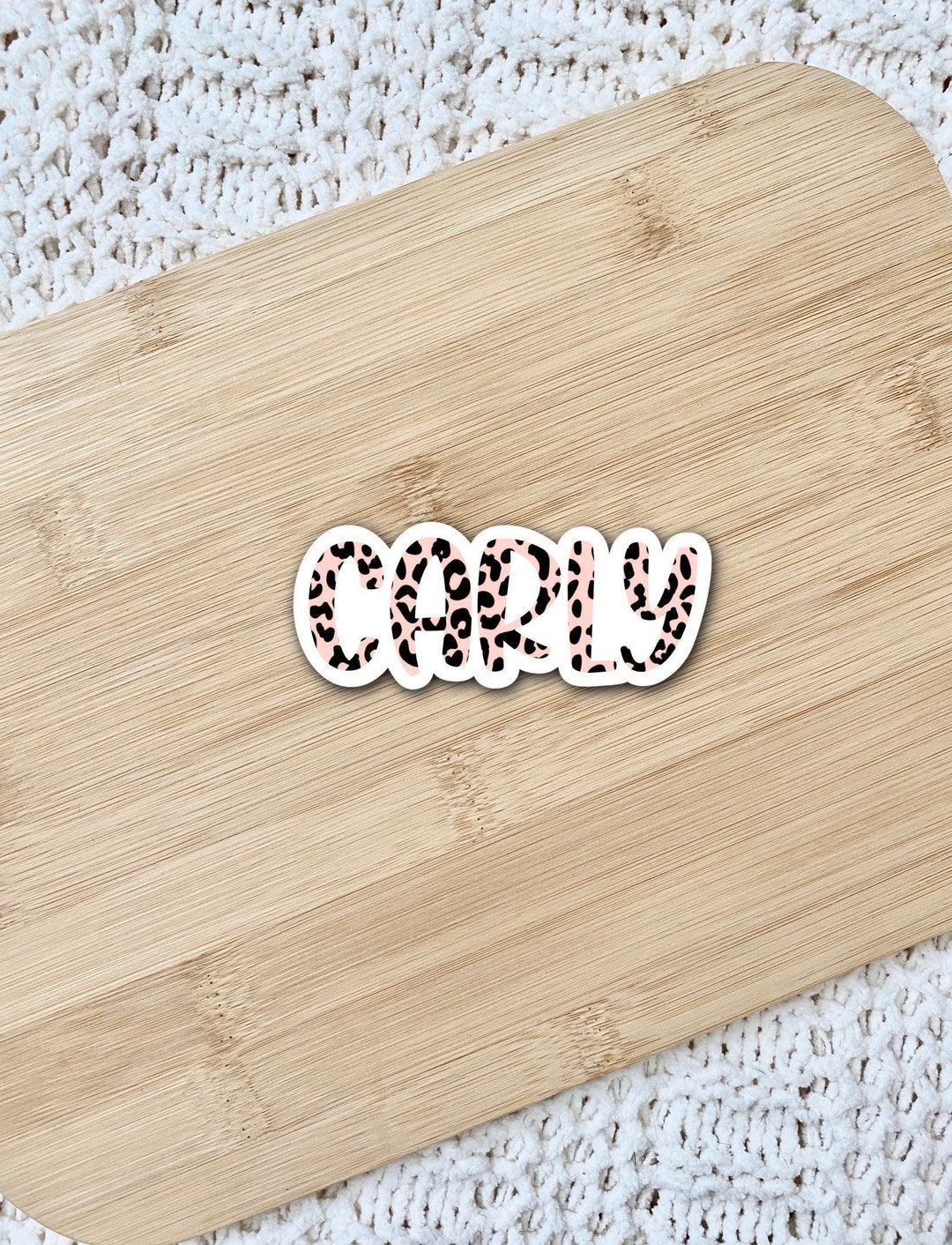 Cheetah Print Name Sticker, Name Sticker, Personalized Name Sticker ...