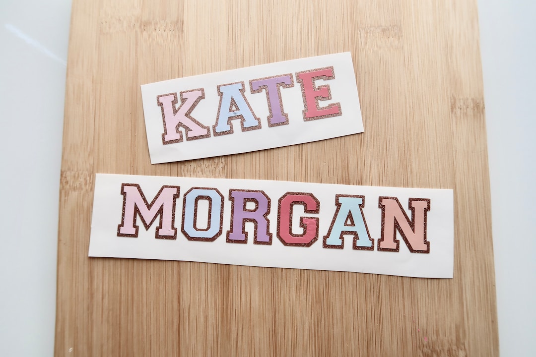 Varsity Letter Name Decal, Custom Name Decal, Vinyl Decal, Chenille ...