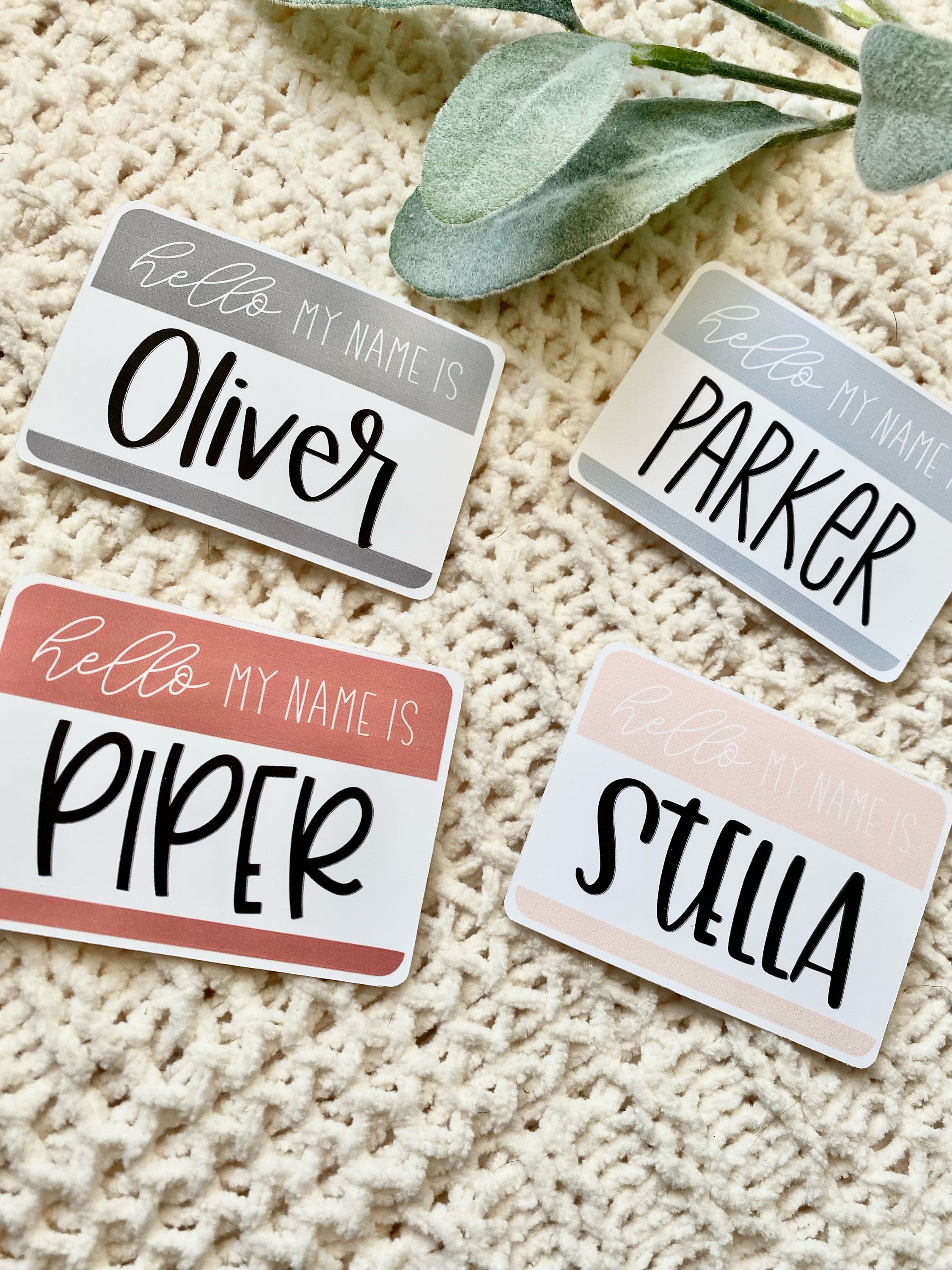 Hello My Name is Sticker, Baby Announcement Sticker, Baby Name Tag ...