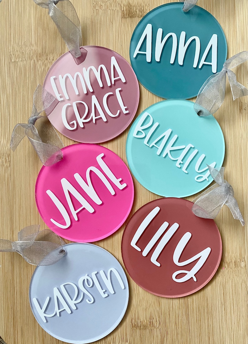 Painted Clear Acrylic Tags Gift Tags Place Settings - Etsy
