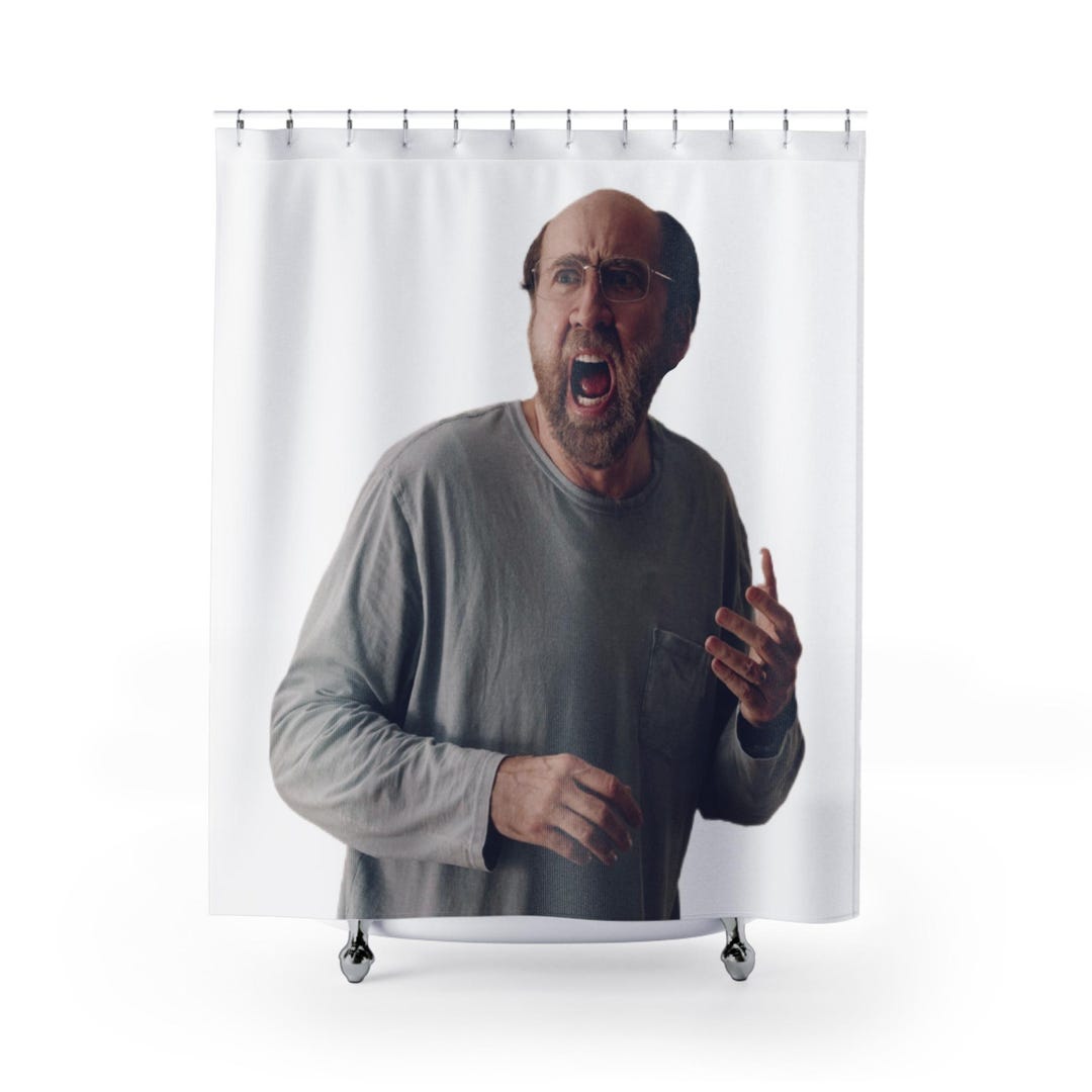Terrified Nicolas Cage Shower Curtain - Etsy Terrified Nicolas Cage Shower Curtain - Etsy
