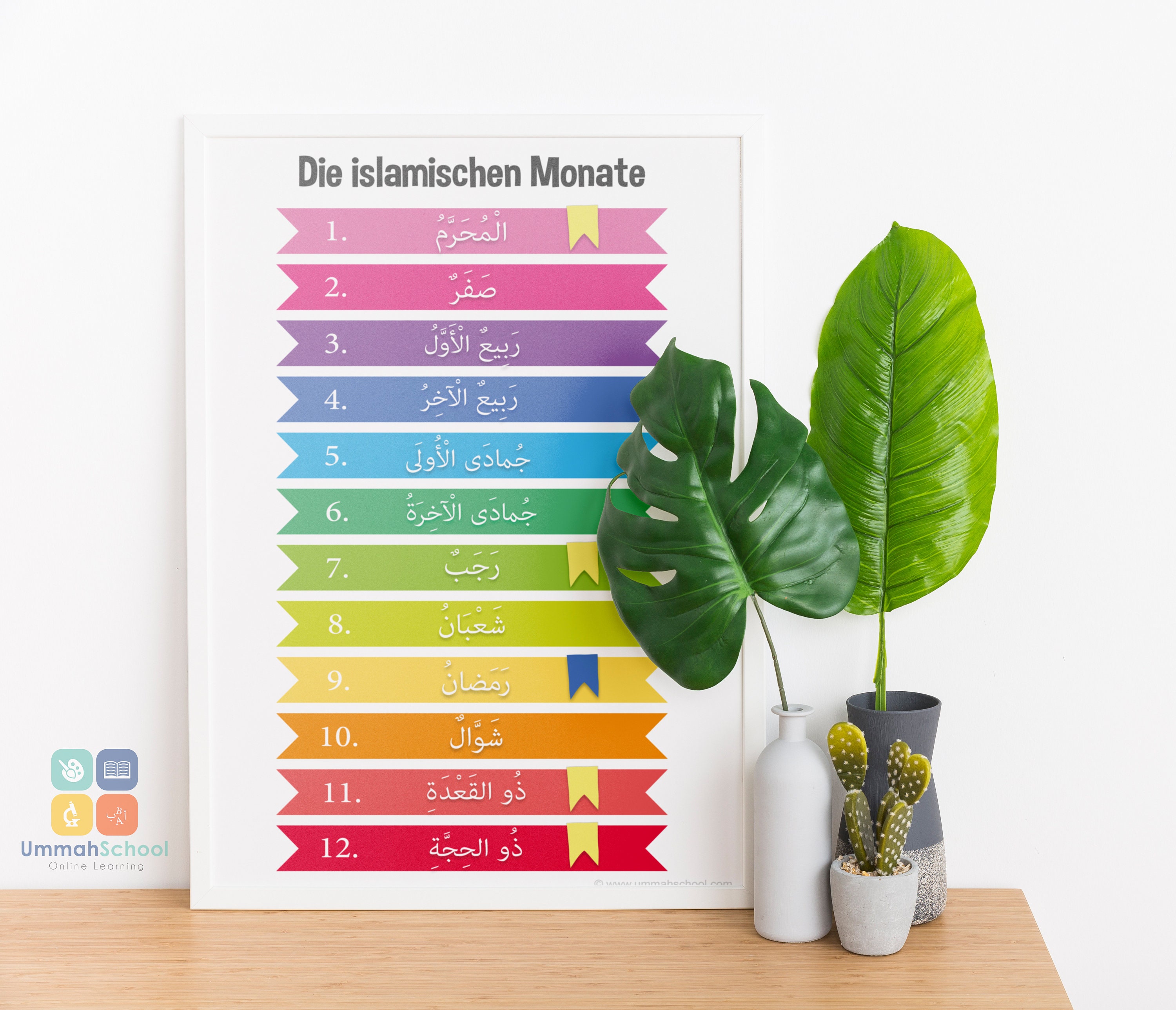 Islamic Months Poster Bilingual Arabic Homeschool Wall Art - Etsy