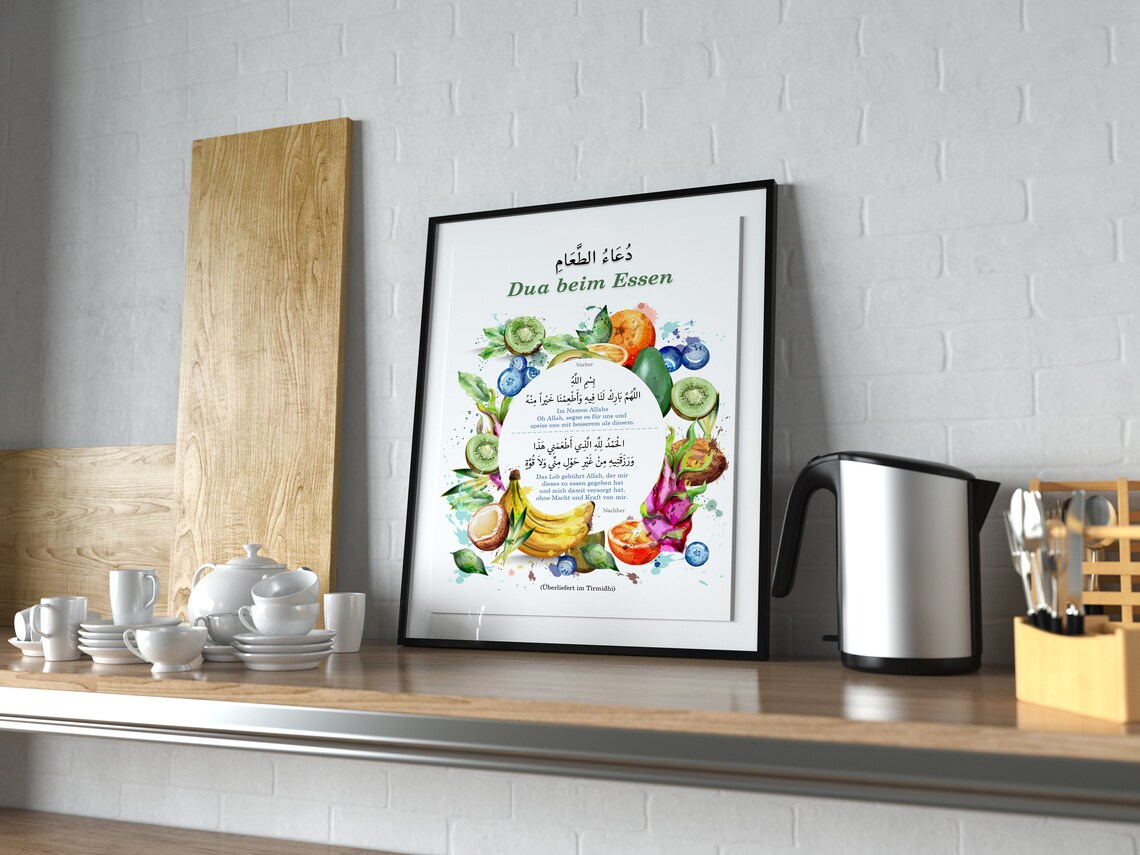 Dua Before and After Eating Meal Poster With Fruit Learning - Etsy